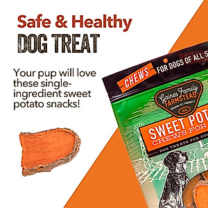 Gaines Family Farmstead Sweet Potato Chews for Dogs, Sweet Potato Dog Treats, Made in The USA, High in Fiber, Grain Free, Vegetarian Alternative to Rawhide, Rich in Vitamins, 14 Ounce Bag