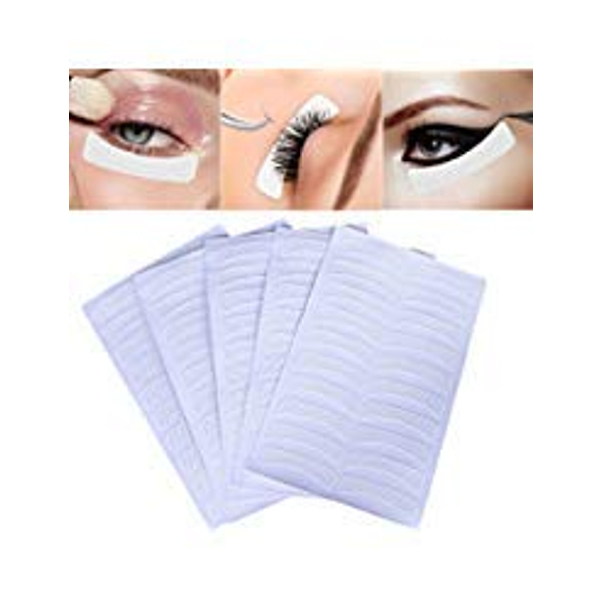 Kalolary 200PCS Eyeshadow Shields Eyelashes Pad, Disposable Eyeshdow Stencil Eyeliner Patches Tape Makeup Stencils For Eyelash Extensions/Perming/Tinting Makeup