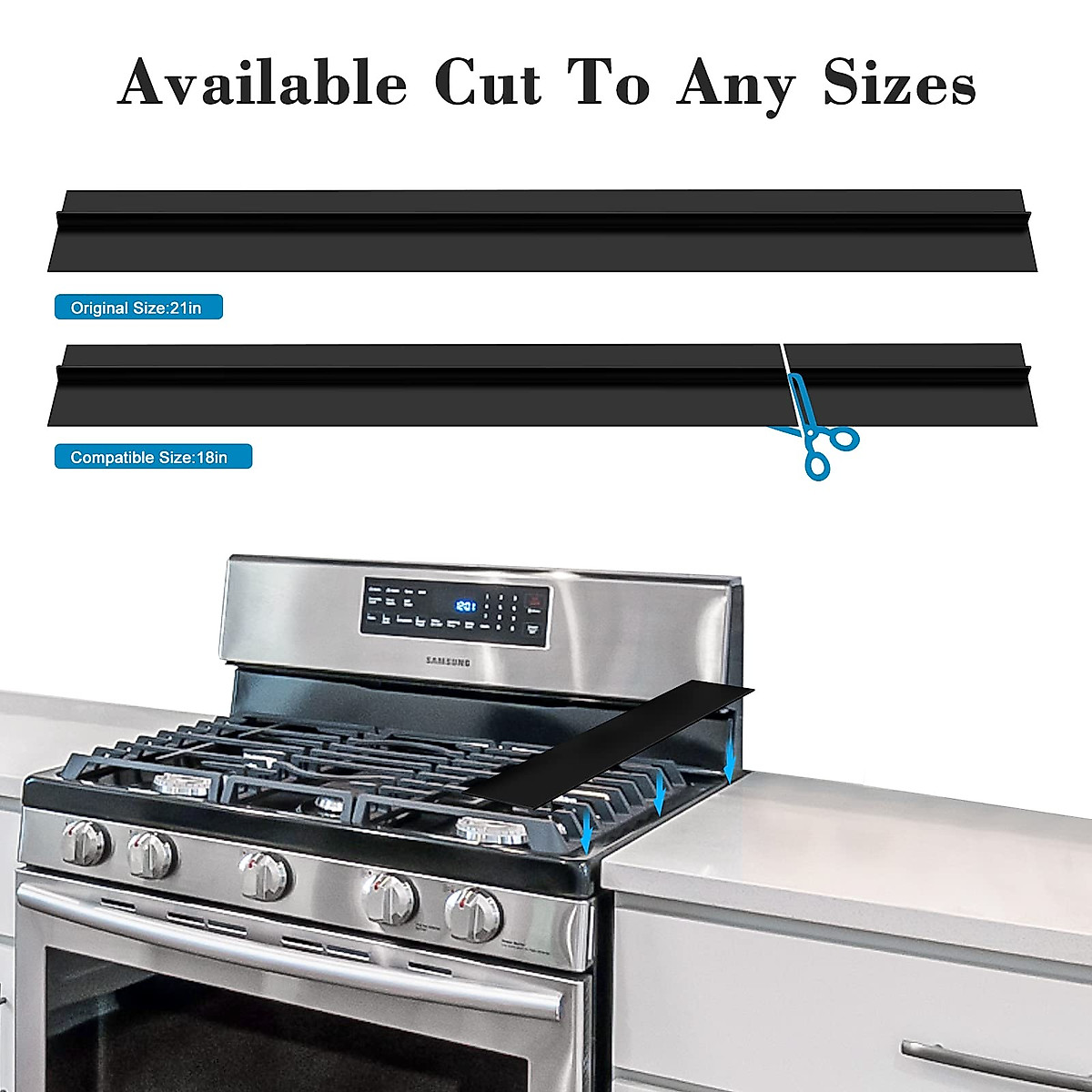 Stove Gap Covers Stove Guard Top Protector (5 Pack) Kitchen Counter Stove Burner Covers, Heat Resistant Oven Gap Filler Seals Gaps Between Stovetop, Counter, Washing Machines, Oven and Washer