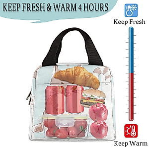 Cute Cats Pets Style Insulated Lunch Bag Women Reusable Lunch Tote Bag for Men Adult Leakproof Cooler Lunch Box for Work Office Picnic Travel