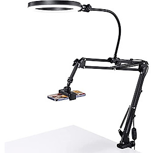 ULANZI T3 Phone Stand for Recording, Overhead Phone Mount with Ring Light, Adjustable Desk Arm Stand for iPhone, Desktop Stand for YouTube Starter Live Stream Cooking Painting Nail Video Recording
