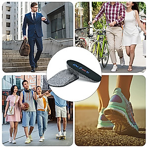 Dr. Foot's Height Increase Insoles, Heel Cushion Inserts, Heel Lift Inserts for Leg Length Discrepancies (0.6" Height, Black)