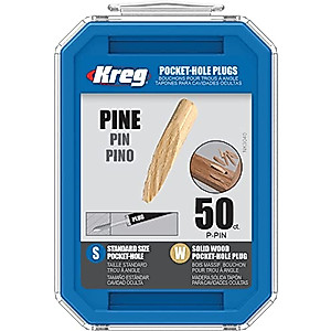Kreg P-PIN Solid-Wood Pocket-Hole Plugs - Pine - 50 Count (1 Pack)