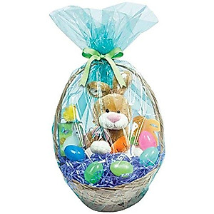 Premium Solid Aqua Blue Paper Basket Bags - 24" x 25" (2 Count) - Perfect for Gifts, Parties, & Special Occasions