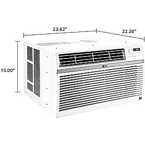 LG 10,000 BTU Window Air Conditioner, Cools 450 Sq.Ft. (18' x 25' Room Size), Quiet Operation, Electronic Control with Remote, 3 Cooling & Fan Speeds, Energy Star, Auto Restart, 115V, White