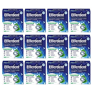 Efferdent Cleaning Tablets for Dentures, Partials, Retainers, Aligners, and Other Denture Applianes, Minty Fresh & Clean, 44 Count in Each (Pack of 12)
