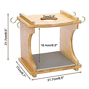 ELLDOO Bamboo Coffee Dripper Stand, Pour Over Coffee Stand, Coffee Extraction Drip Station,Coffee Shared Pot Filter Cup Holder with Grey Silicone Dripper Mat