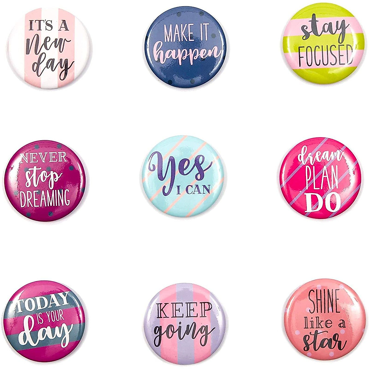 Paper Junkie 18 Pack Inspirational Quote Decorative Magnets for Fridge Refrigerator Locker