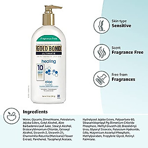 Gold Bond Fragrance Free Healing Hydrating Lotion, 14 oz., With Aloe, Immediate 24-Hour Hydration
