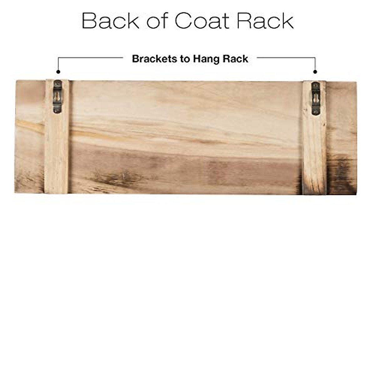 EXCELLO GLOBAL PRODUCTS Rustic, Shabby Chic Wall Mounted Hanging Entryway Coatrack Organizer. 24x8 - GPP-0017