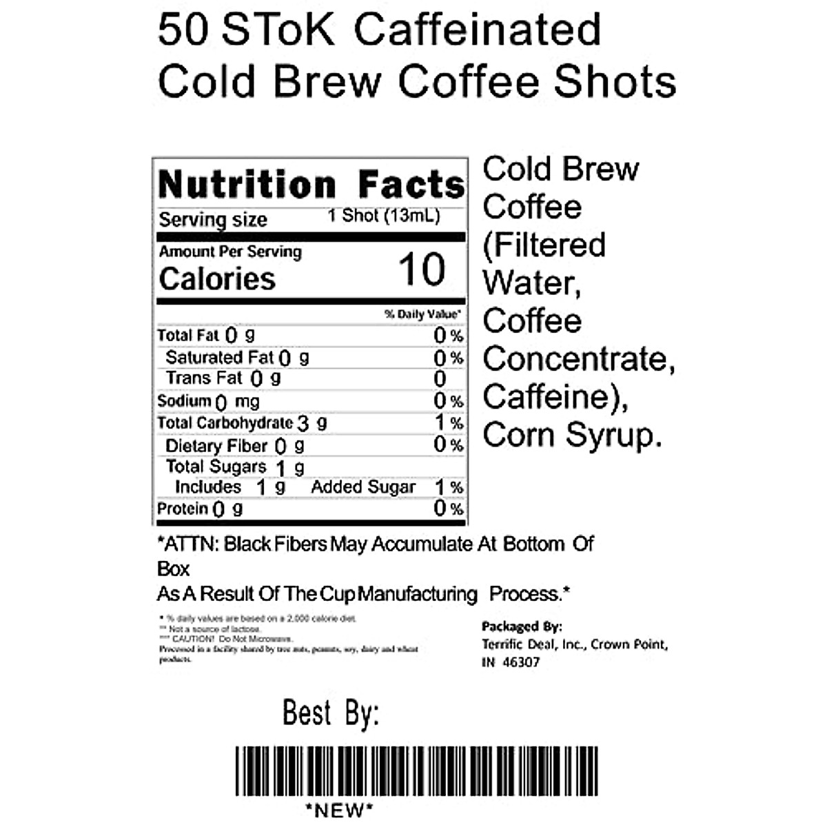 50 SToK Caffeinated Cold Brew Coffee Shots