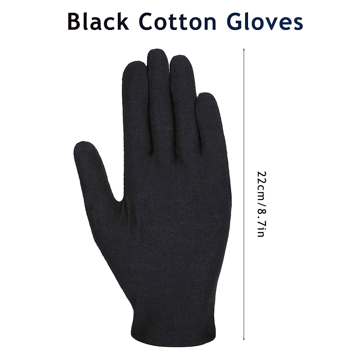 SATINIOR 24 Pairs Black Cotton Gloves Stretchy Work Gloves Reusable Soft Mitten for Men Women Working Handling Jewelry Doing House Work