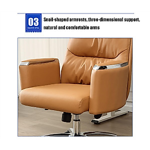 Ergonomic Office Chair, Executive Office Chair Leather Computer Office Ergonomic Recliner Lift Swivel Chair (Color : Green)