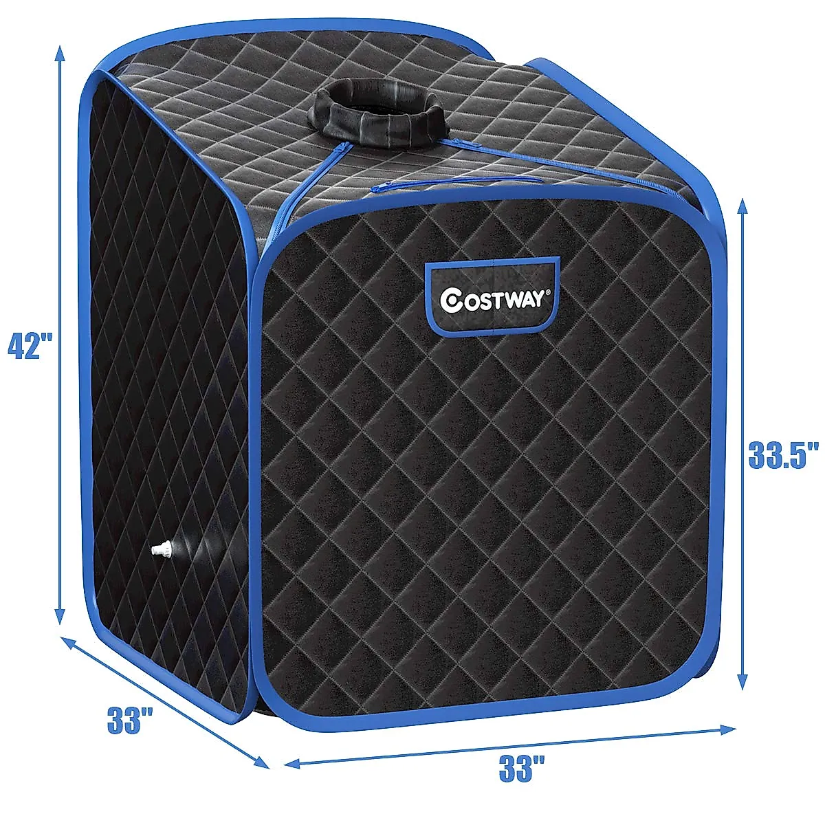 COSTWAY Portable Steam Sauna, 2L Folding Home Spa Sauna Tent for Weight Loss, Detox Relaxation at Home, Personal Sauna with 9 Temperature Levels, Timer, Remote Control, Foldable Chair (Black)