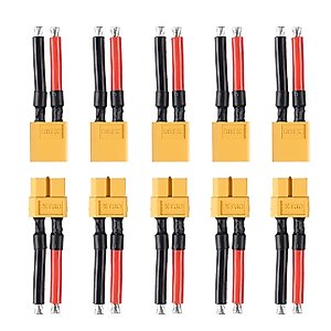 DIANN 5 Pairs XT60 Plug Female and Male Connector with 12AWG Silicon Wire for RC Lipo Battery Cable Drone