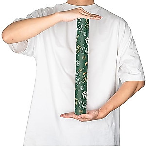 RUSPEPA Kraft Christmas Wrapping Paper Roll - Mini Roll - Green White Gold Greeting Design for Holiday Gift Wrap - 17 Inches X 32.8 Feet