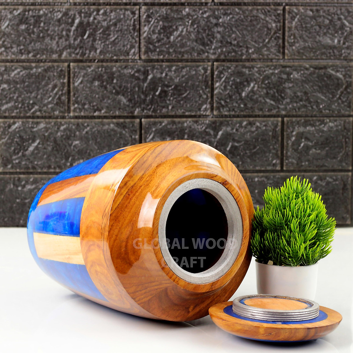 Mix Wood with Resin Urn | Beautiful Unique Design ASH | Cremation Urns Male & Female Ashes - Adult Pet - Premium Quality Large Urn | Human Ashes for Urn