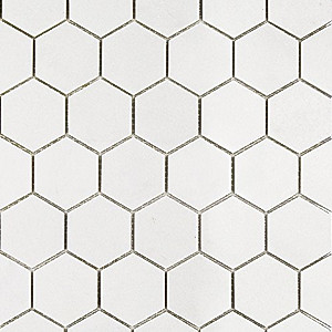 White Thassos Hexagon Marble Mosaics