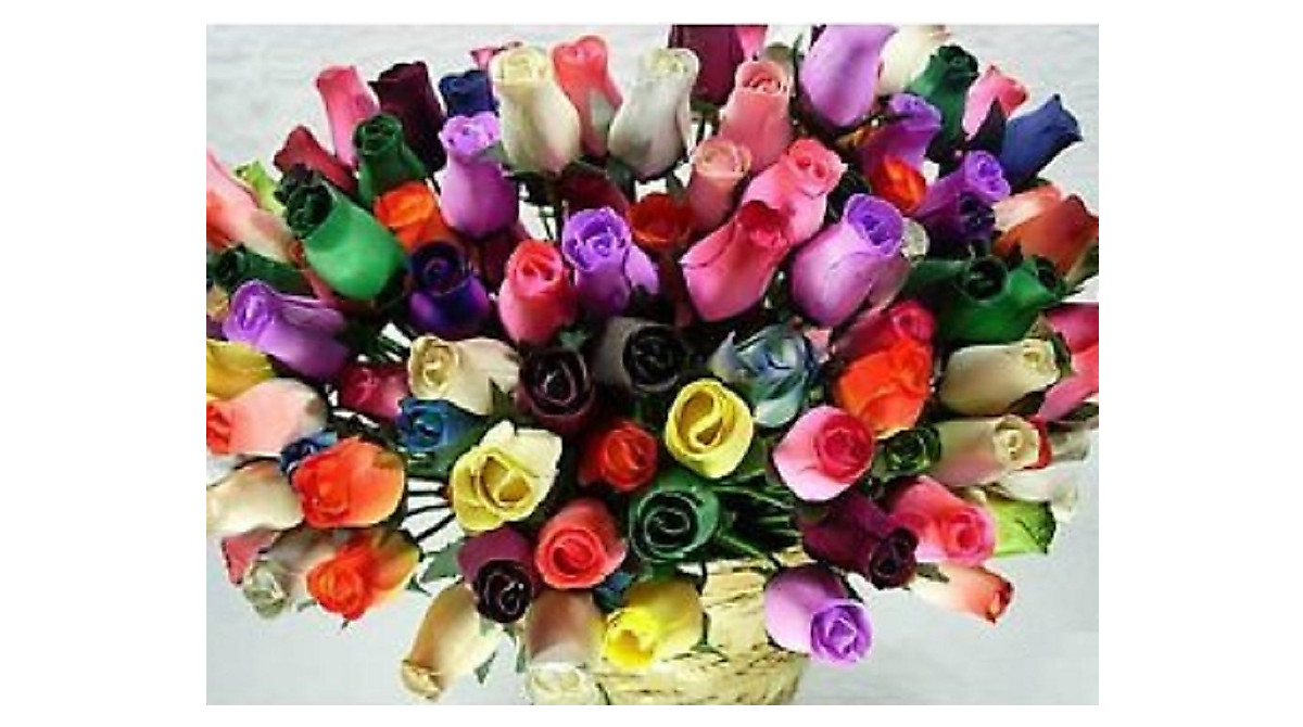 24 Assorted Wooden Roses Bouquet – Forever Beautiful