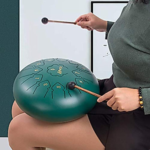 Steel Tongue Drum, Horse 12 Inch 13 Tones Tank Drum C Key Percussion Steel Drum Kit with Drum Mallets Note Stickers Finger Picks Mallet Bracket and Gig Bag…