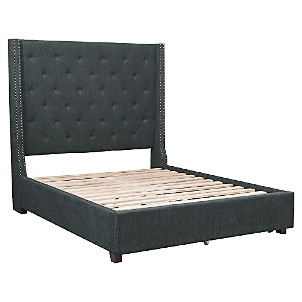 Lexicon Fairborn Fabric California King Bed with Storage Drawers in Gray
