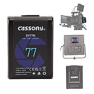 CASSORY BV-77M V Mount Battery with D-tap Mini Bocket,77Wh V Lock Camera Batteries for Camcorder