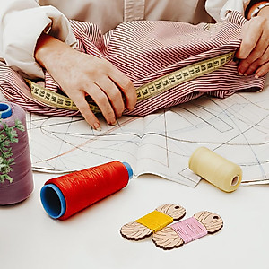 BENECREAT 12Pcs Wooden Blank Yarn Peg, Creative Woolen Thread Winding Boards, Knitting Yarn Holder with Iron Ring for Embroidery Needlework Macrame Weaving Cord and Sewing Threads