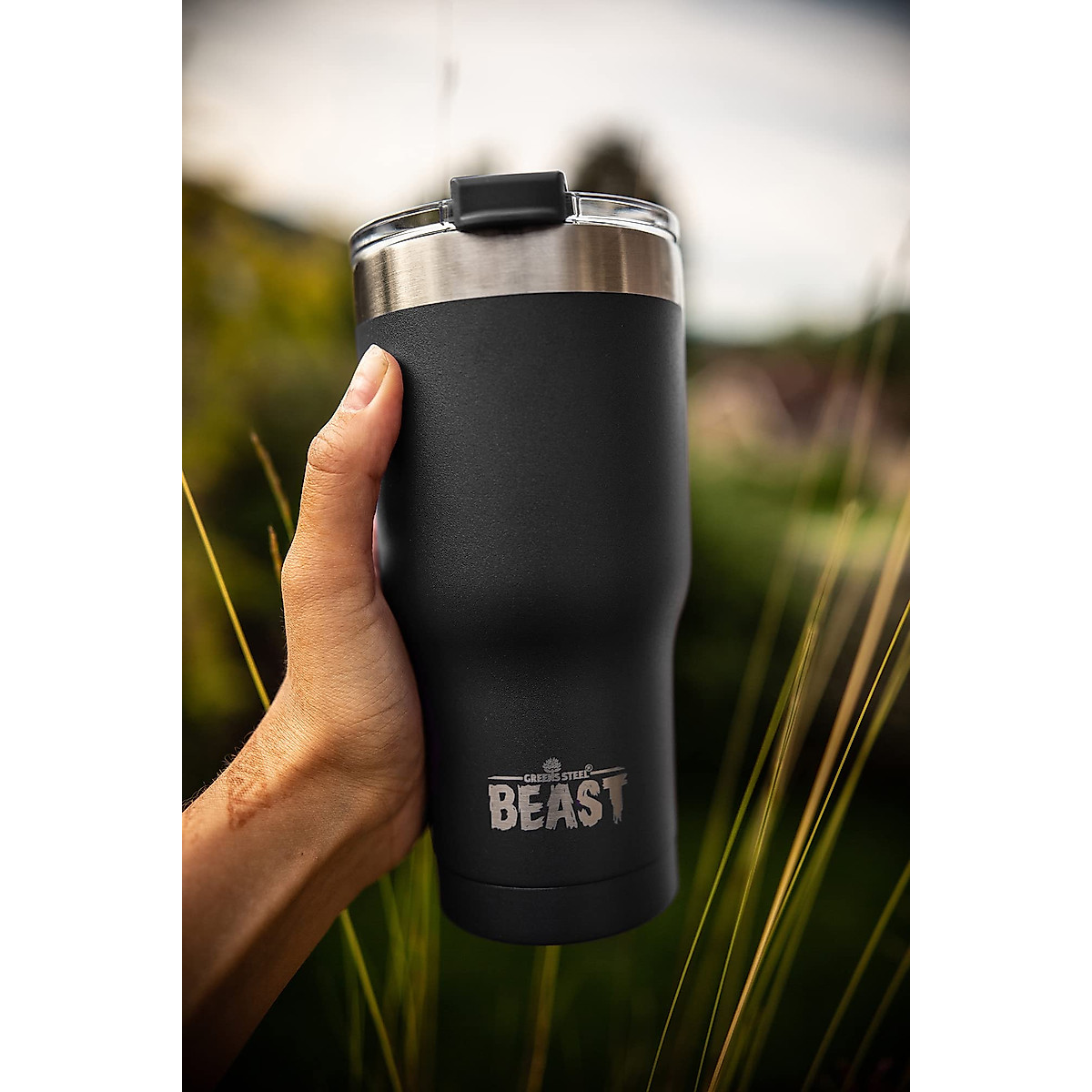 Beast 30 oz Tumbler Stainless Steel Vacuum Insulated Coffee Ice Cup Double Wall Travel Flask (Matte Black)