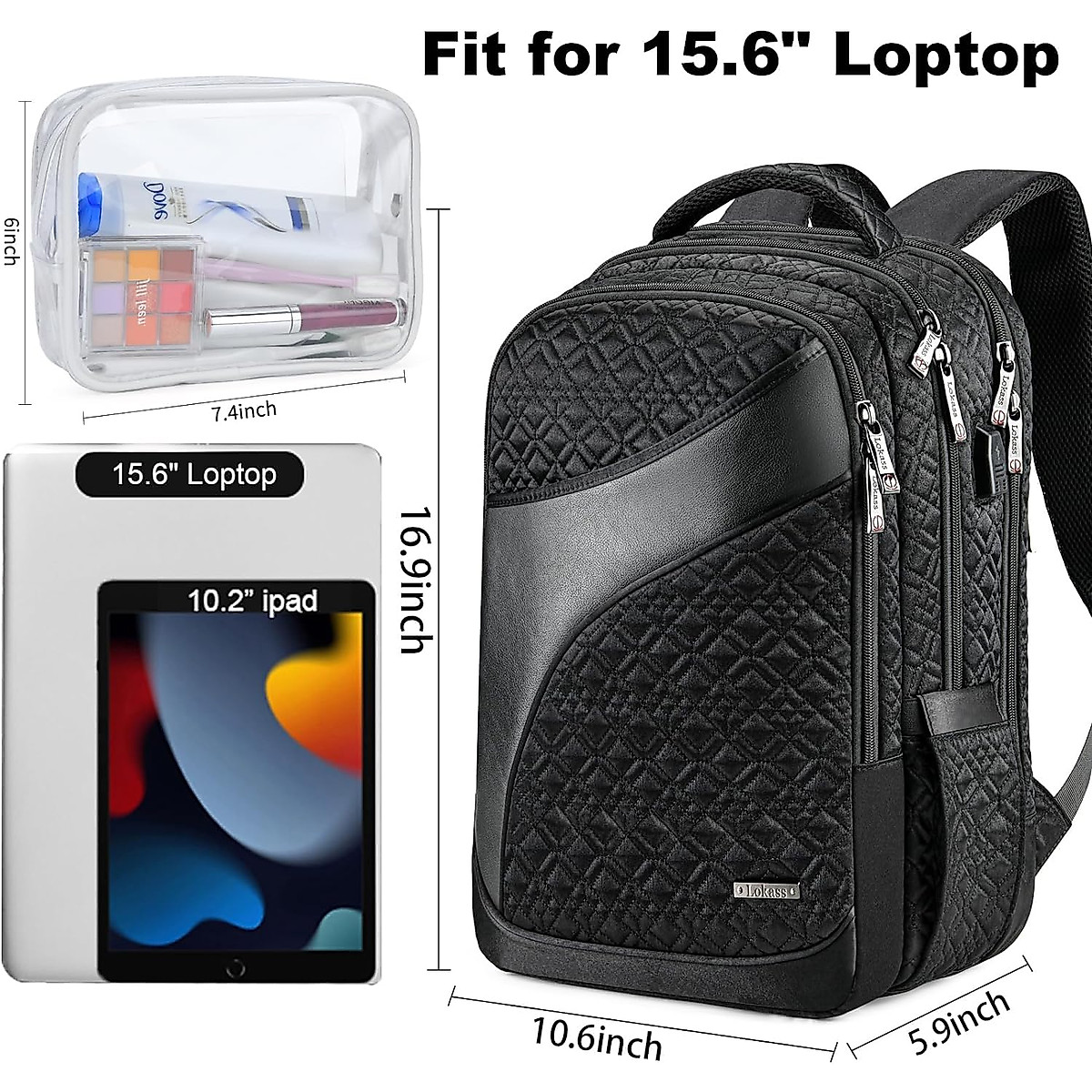 BAGNN 15.6'' Laptop Backpack for Men & Women, Birthday Gifts College Backpack with USB Charging Port, Carry on Backpack for Airplanes