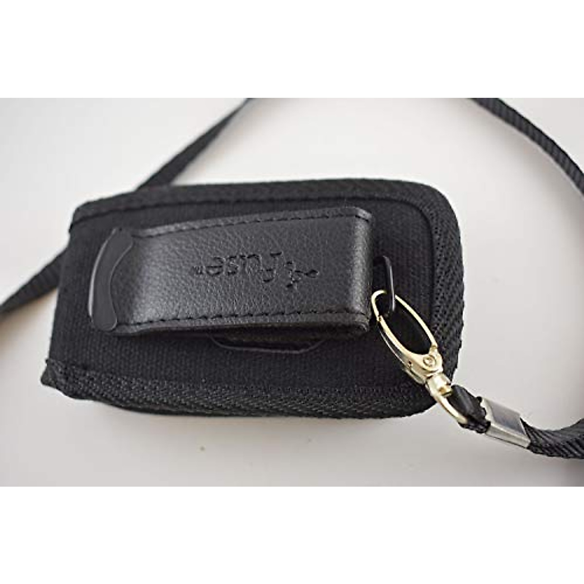 Around The Neck Hanging Open Top Padded, Black Case with Safety Lanyard fits GreatCall Lively Flip Phone,Metal