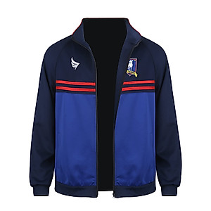 Materuis Football Track Jacket Blue Lightweight Sports Soccer Training Clothes Adult Size (XL)