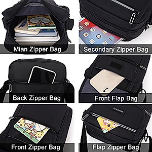 BIMMI Messenger Bag, Crossbody Shoulder Bag (2-black)