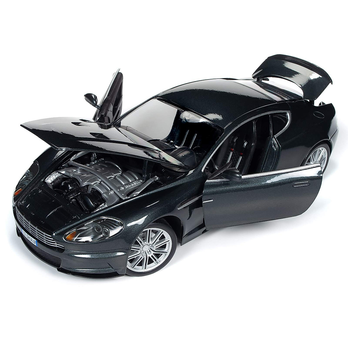 Aston Martin DBS Quantum Silver/Dark Gray Metallic (James Bond 007) "Quantum of Solace (2008) Movie 1/18 Diecast Model Car by Auto World