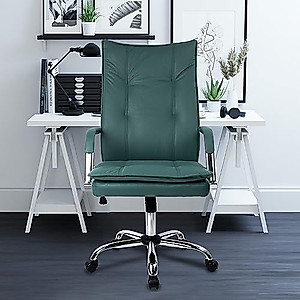 CLATINA Office Desk Chair Breathable Fabric, Executive Chair Swivel Comuputer Chair Ergonomic Cloth Chair with Padded Armrest Wheels for Home Office, Green 1Pack