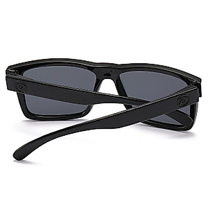 DUBERY Classic Square Polarized Sunglasses for Men/Women UV400 Protection Sun Glasses D805,Black/Black