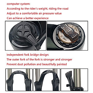 ZNND 24" Mountain Bike Suspension Fork, Aluminum Alloy Disc Brake Shoulder Control Damping Adjustment 1-1/8" Travel 100mm (Color : A, Size : 24inch)