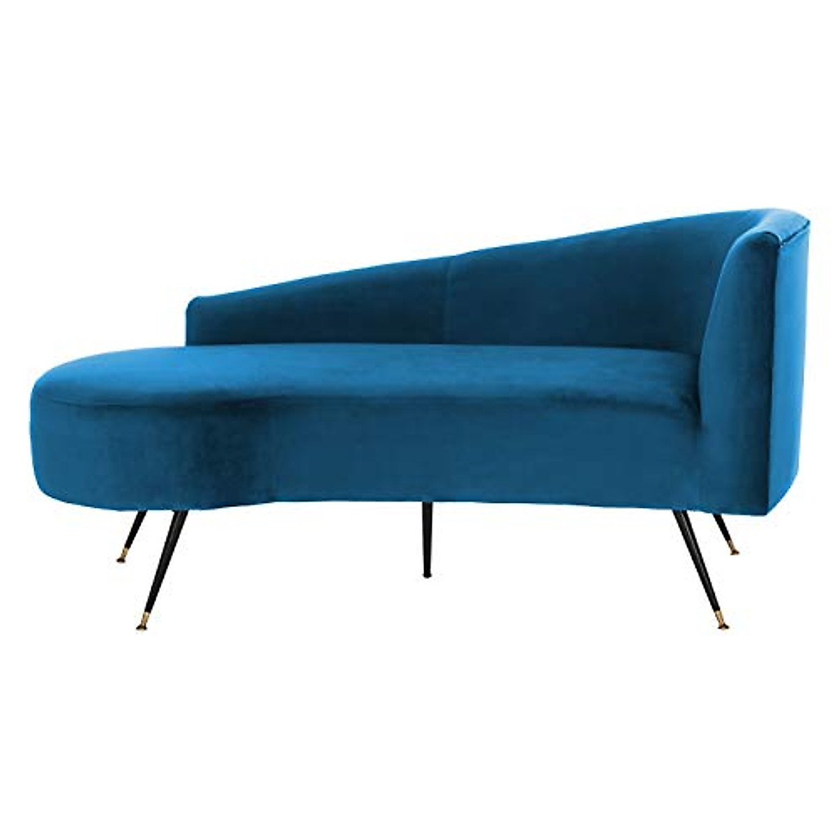 Safavieh Home Evangeline Glam Navy Velvet and Black Parisian Settee Loveseat