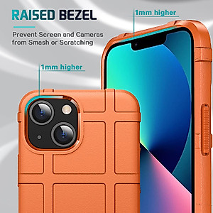 LABILUS for iPhone 13 Mini Case, Rugged Shield 8ft Drop Proof TPU Thick Armor Tactical Protective Case Compatible with iPhone 13 Mini (5.4 inches) - Sunlight Orange