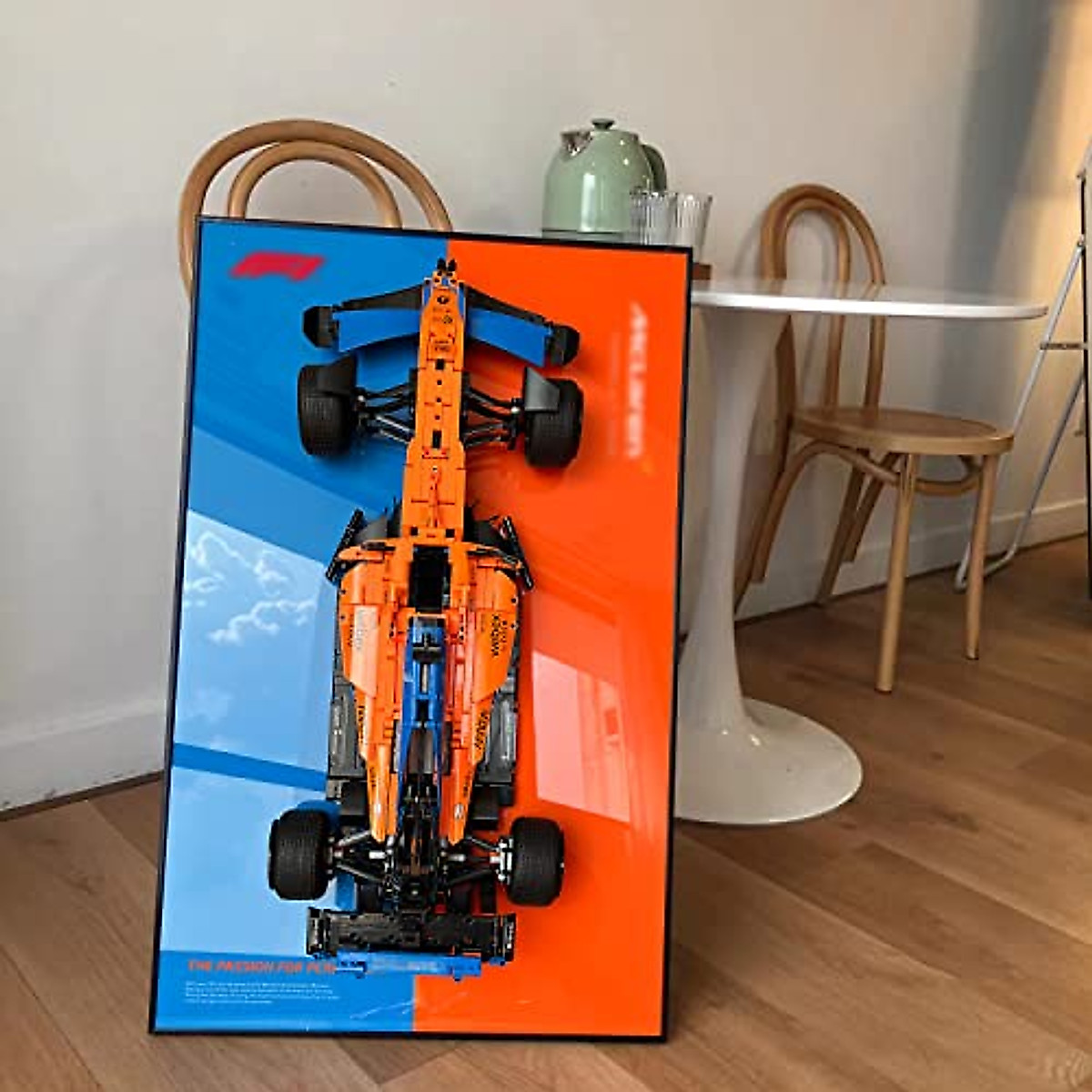 iLuane Display Wallboard for Lego McLaren Formula 1 Race Car 42141 Bundle with Lego 42083 Bugatti Chiron, Collectibles Display Wallboard for Building Blocks (Only Display Wallboard)