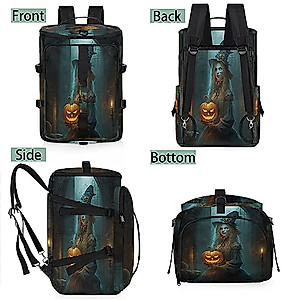 Halloween Witch Watercolor Painting（01） Gym Duffle Bag for Traveling Sports Tote Gym Bag with Shoes Compartment Water-resistant Workout Bag Weekender Bag Backpack for Men Women