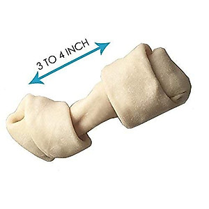 123 Treats Dog Rawhide Bones: Rawhide Bones Chews 3-4" Premium Rawhide Dog Bones, Free Range Grass Fed Cattle with No Hormones, Additives or Chemicals, Tasty Long Lasting Chews for Dogs, Pack of 15