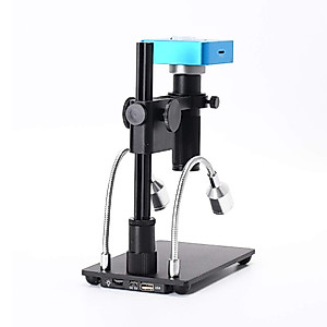 HAYEAR 34MP 2K 1080P 60FPS Full HD HDMI USB Electronic Digital Video Soldering Microscope Camera Magnifier +150X Zoom C-Mount Lens + Adjustable Illumination for Cell Phone PCB Repairing Portable