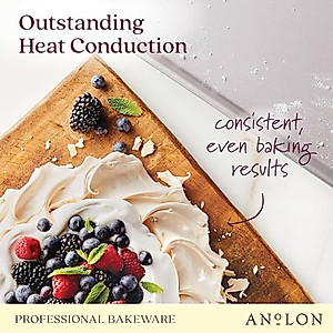 Anolon Pro Aluminized Steel Bakeware Half Sheet Baking Set/Cookie Pans, Two 13-Inch x 18-Inch, Silver