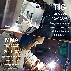 TIG Welder 120V&240V 2 IN 1 TIG/Stick/Arc 150Amp HF TIG Welding Machine, IGBT Digital Inverter TIG Welding Equipment