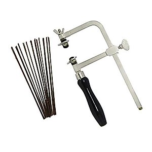 GERMAN STYLE JEWELERS SAW FRAME with 144 ASSORTED JEWELERS SAW BLADES