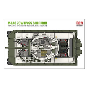 Rye Field Model 1/35 M4A3 76W HVSS Sherman with Full Interior and workable Track Links RM-5042