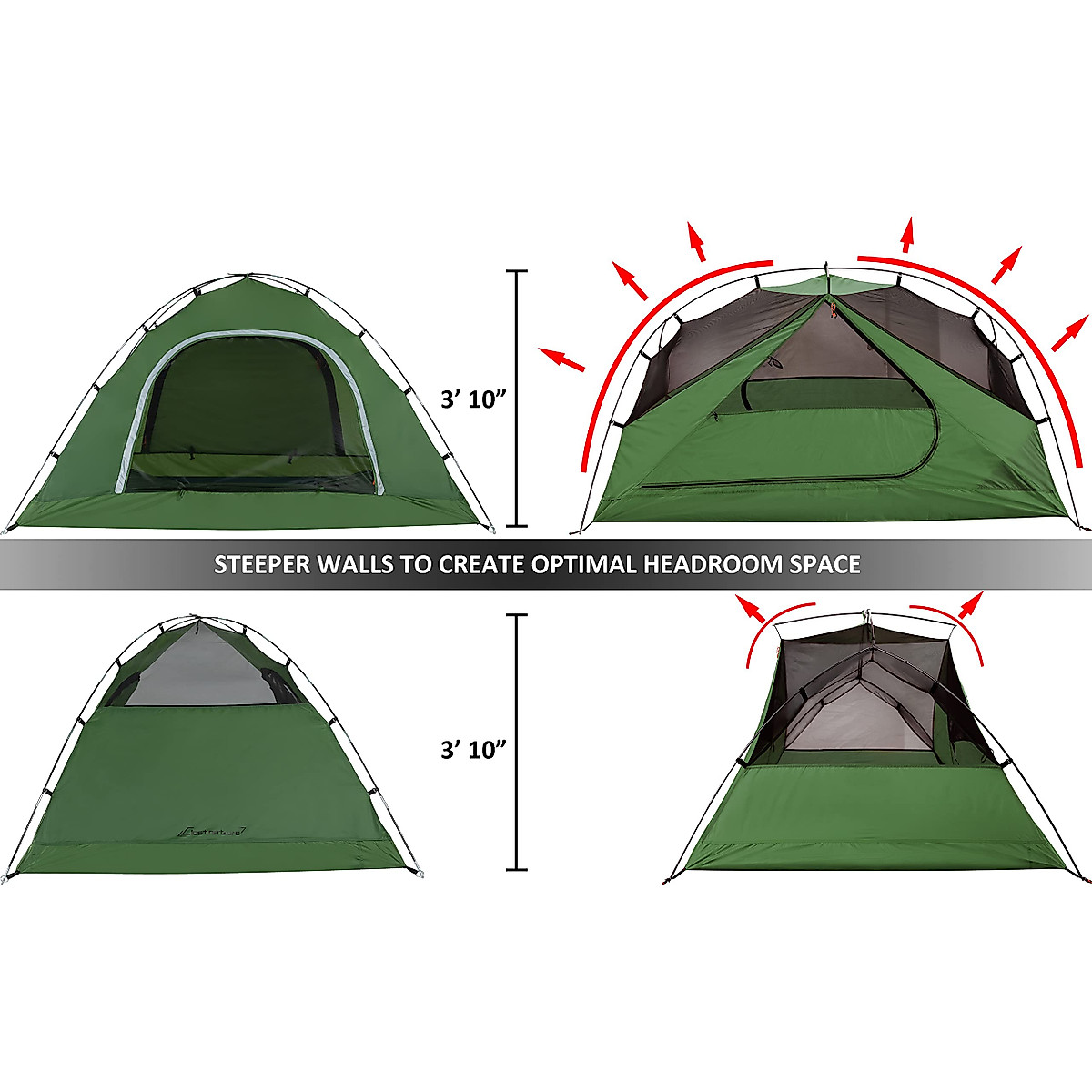 Clostnature Taurus 2 Person Backpacking Tent - Lightweight Two Person Tent for Backpacking, Easy Set Up Waterproof Camping Tent for Adults, Kids, Scouts, Large Size Outdoor, Hiking Gear