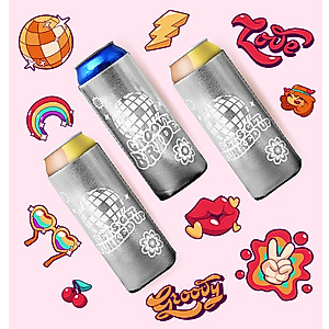 Last Disco Bachelorette Party Coozies Skinny Can {12 Pack} Includes Bride Coozie and 11 Slim Bachelorette Coozies for 70s Bachelorette Party