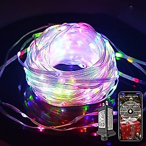 YASENN Christmas Lights Smart String Lights Bluetooth APP Controlled 800 LED 260 FT Fairy Lights Plug in for Outdoor Indoor Garden Christmas Decoration Multicolor