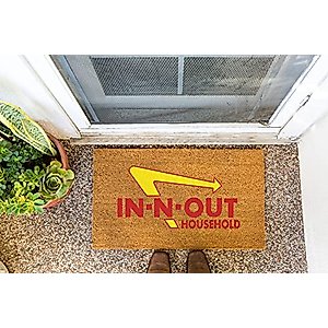 Nichpedr Welcome Rectangular Door Mat in N Out Household - Burger Entrance Way Rugs Doormats Soft Non-Slip Washable Bath Rugs Floor Mats for Home Bathroom Kitchen 16x24 Inch